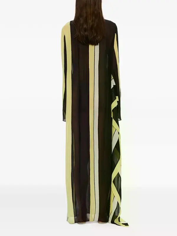 Christopher Esber Vin Panelled Picot Silk Long Sleeve Maxi Dress