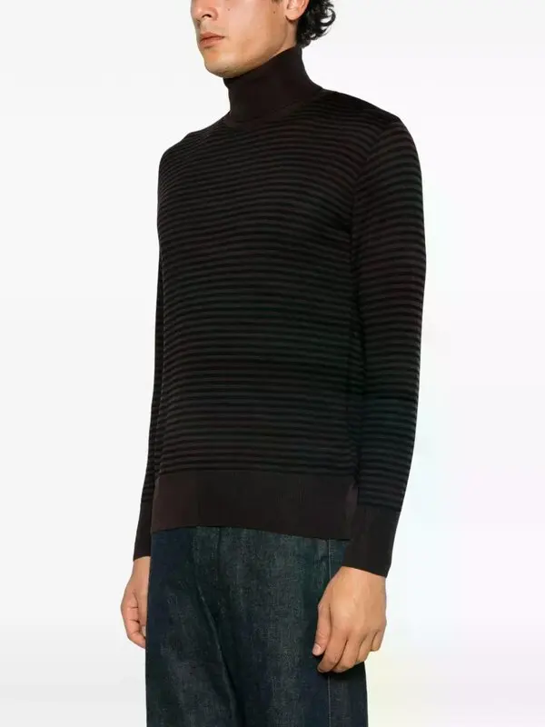 MARSEM Horizontal-stripe Roll-neck Sweater
