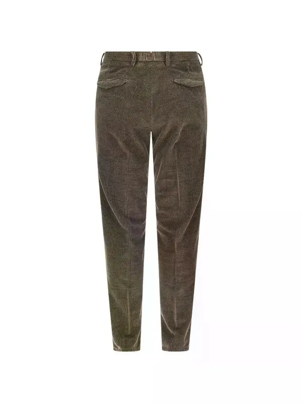 BRIGLIA 1949 Pleated Corduroy Trousers - Grey