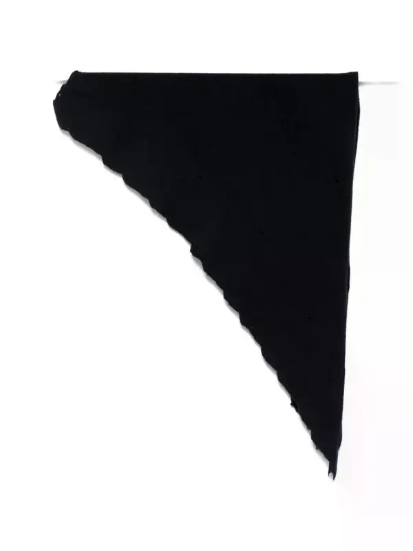 LANEUS Distressed Scalloped-edge Scarves - Blue