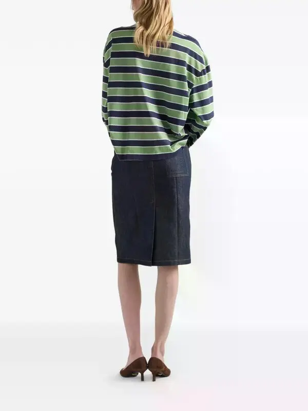 Prada Long-sleeved Bayadere Striped Cotton T-shirt