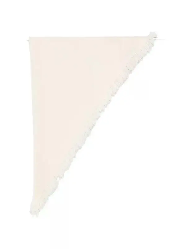UMA WANG Fringed Triangle Scarf - Neutrals