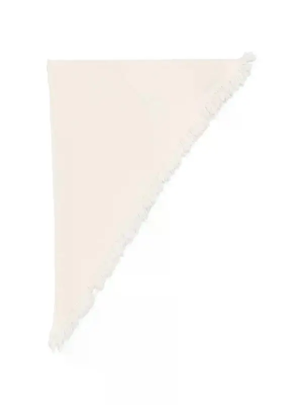 UMA WANG Fringed Triangle Scarf - Neutrals