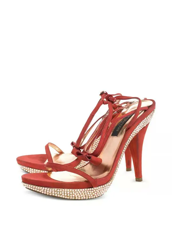 SERGIO ROSSI Crystal Embellished Platform Sandals