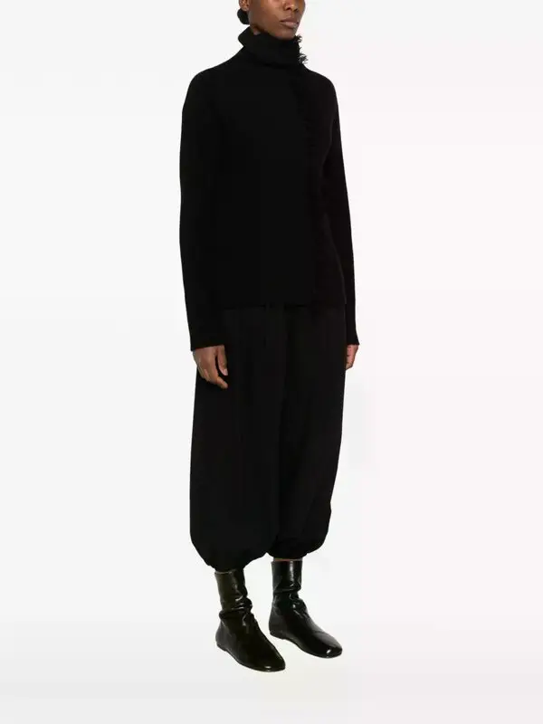 UMA WANG Fringed Ribbed-knit Sweater