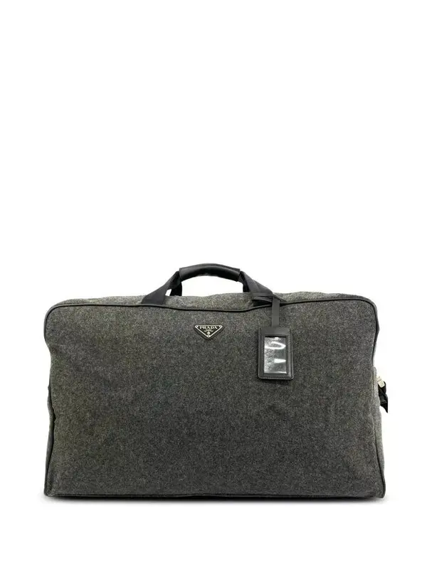 Prada 2000-2013 Wool Travel Bag - Grey