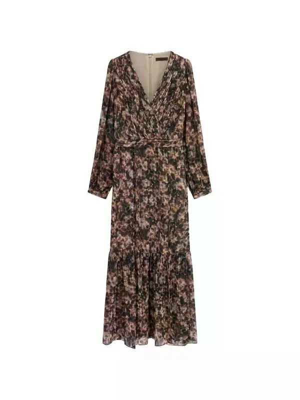 Guess Floral Long Dress - Brown