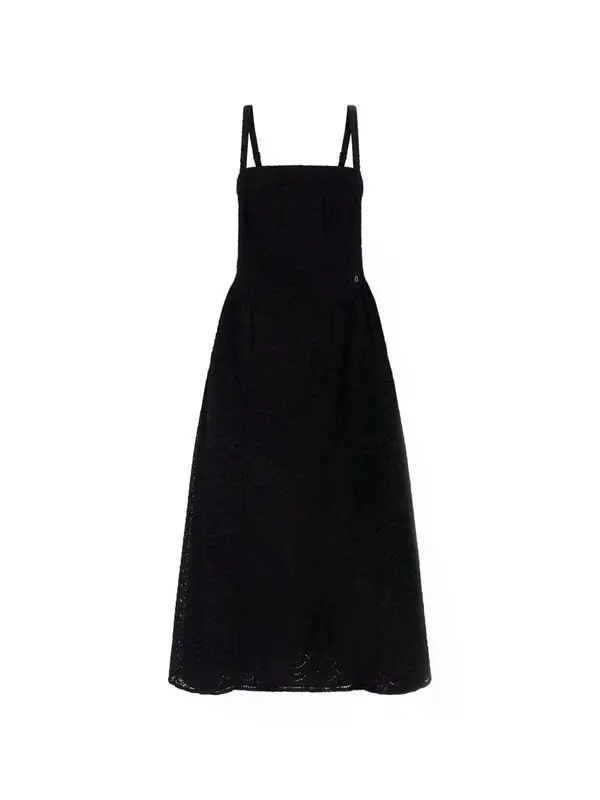 Guess Sharon Broderie-anglaise Midi Dress - Black