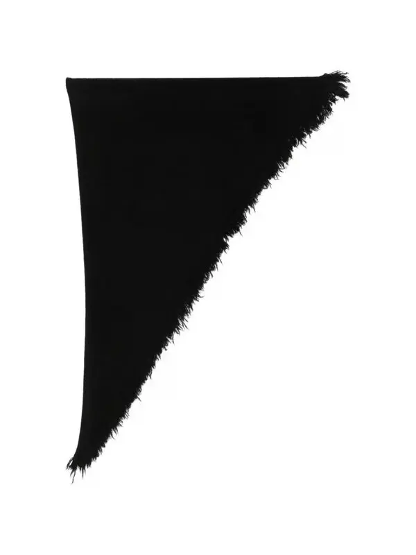 UMA WANG Fringed Triangle Scarf - Black