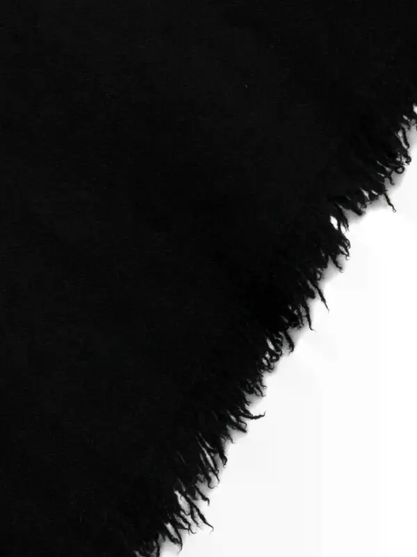 UMA WANG Fringed Triangle Scarf - Black