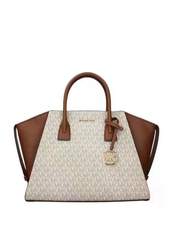 Michael Kors Large Avril Monogram-print Grained Tote Bag - Neutrals