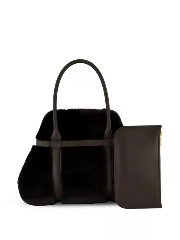 Loro Piana Shearling Leather-trim Tote Bag