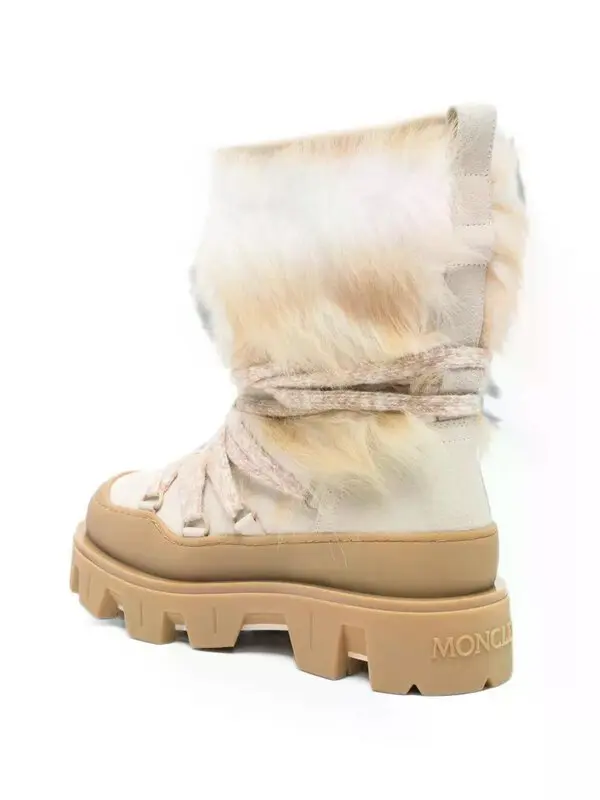 Moncler Fur-trim Lace-up Boots