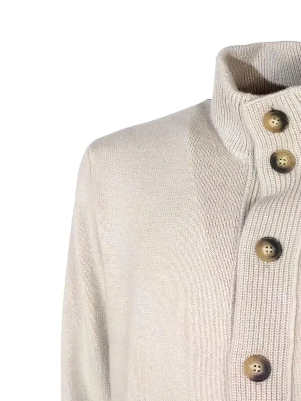 KANGRA High-neck Buttoned Cardigan