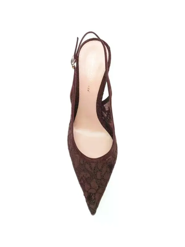 GIANVITO ROSSI Lace Pointed-toe Pumps