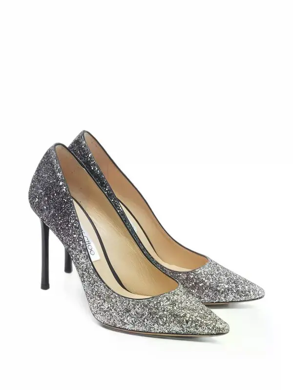 JIMMY CHOO Romy Glitter Pumps - Silver