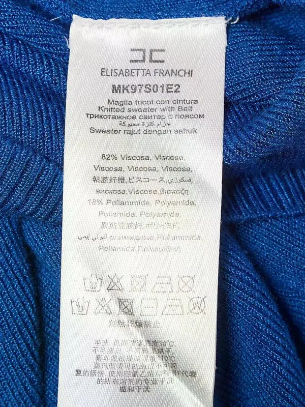 Elisabetta Franchi Belted Rib-knit Cardigan
