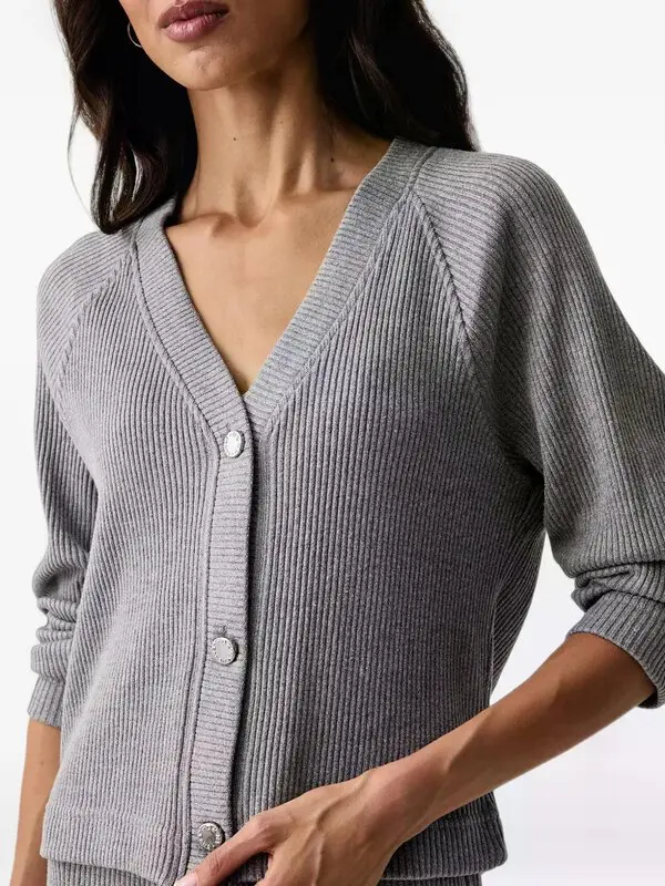 Dkny Ribbed-knit Raglan-sleeve Cardigan
