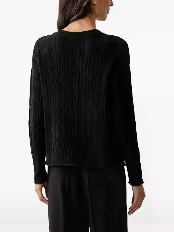 Dkny Cable-knit Logo-patch Sweater