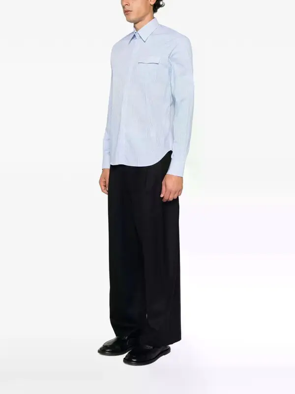MARSEM Vertical-stripe Flap-pocket Shirt