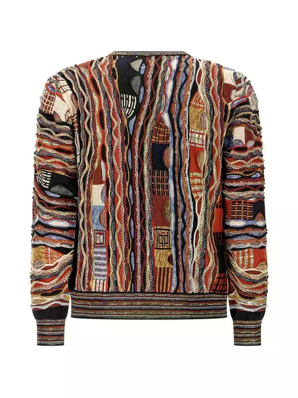 LORENZONI Embroidered Textured-knit Sweater
