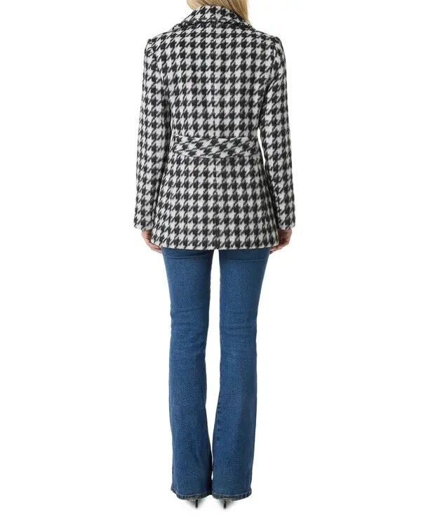 Sofia Cashmere Double Breasted Houndstooth Peacoat