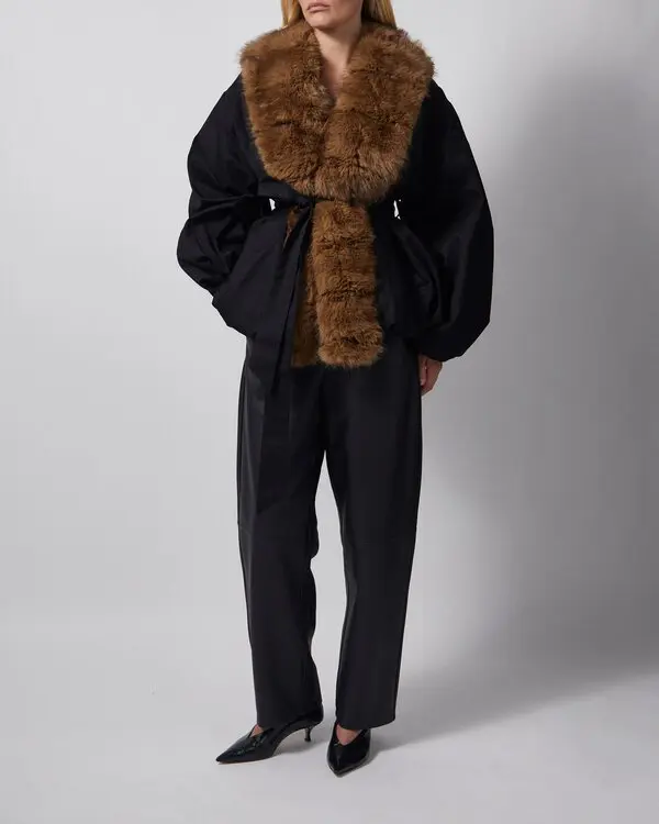 ROTATE BY BIRGER CHRISTENSEN Jacket Faux Fur Collar