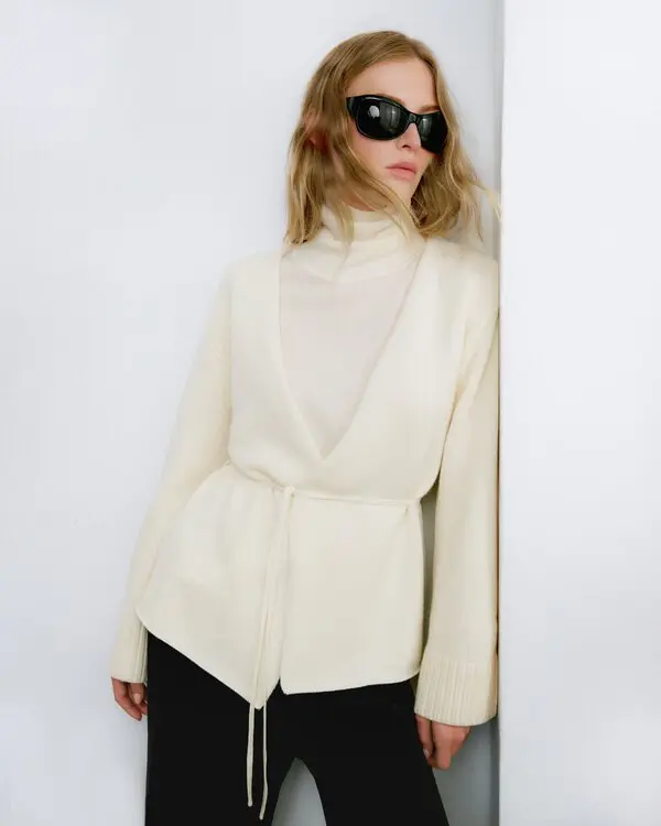 WAKAKUU Cardigan Cashmere Wool Wrap