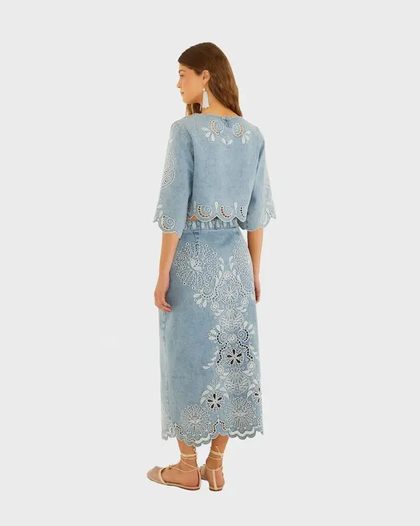 FARMRIO Skirt Richelieux Midi