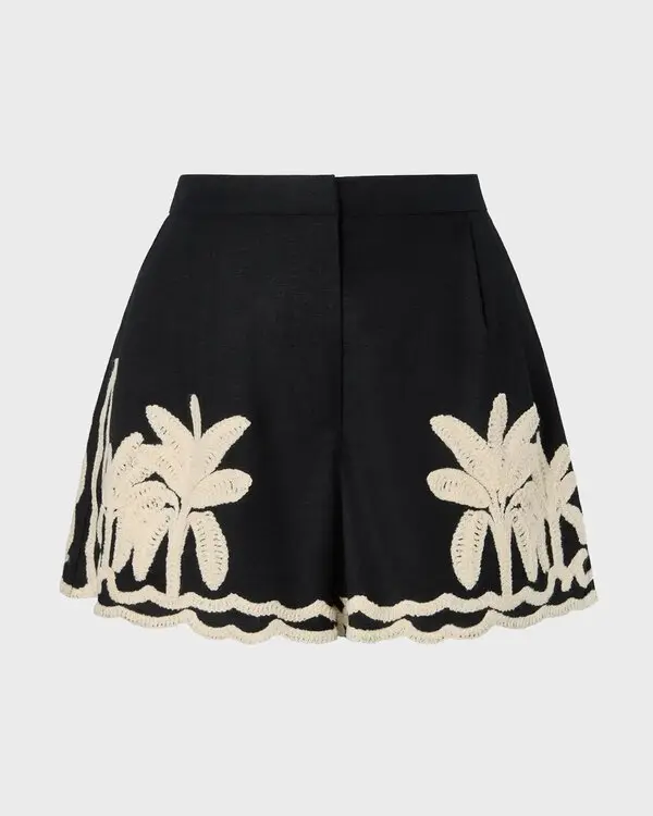 MALINA Shorts Fenya Embroidered - Black