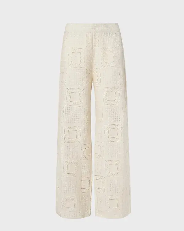 MALINA Pant Aleya Wide Crochet - Vanilla