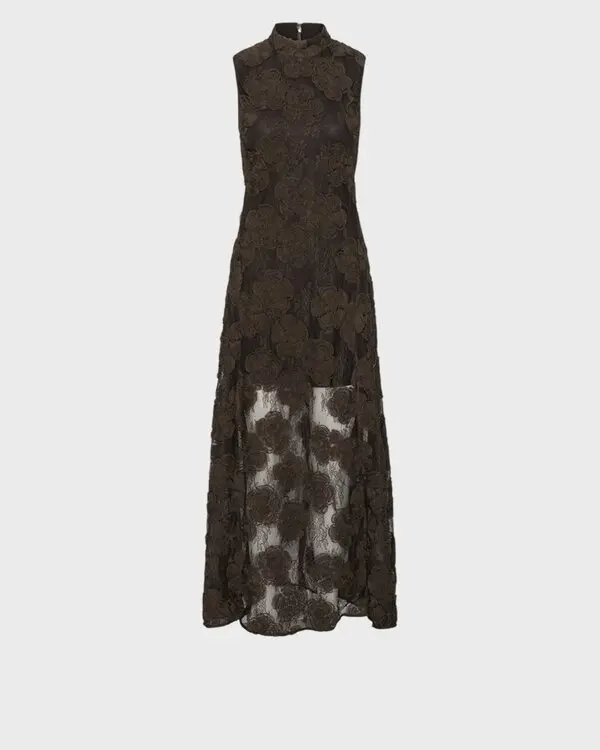 ROTATE BY BIRGER CHRISTENSEN Dress 3d Flower Maxi - Mole