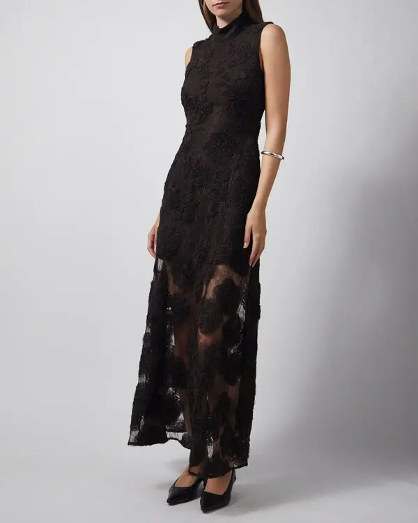 ROTATE BY BIRGER CHRISTENSEN Dress 3d Flower Maxi