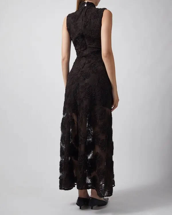 ROTATE BY BIRGER CHRISTENSEN Dress 3d Flower Maxi