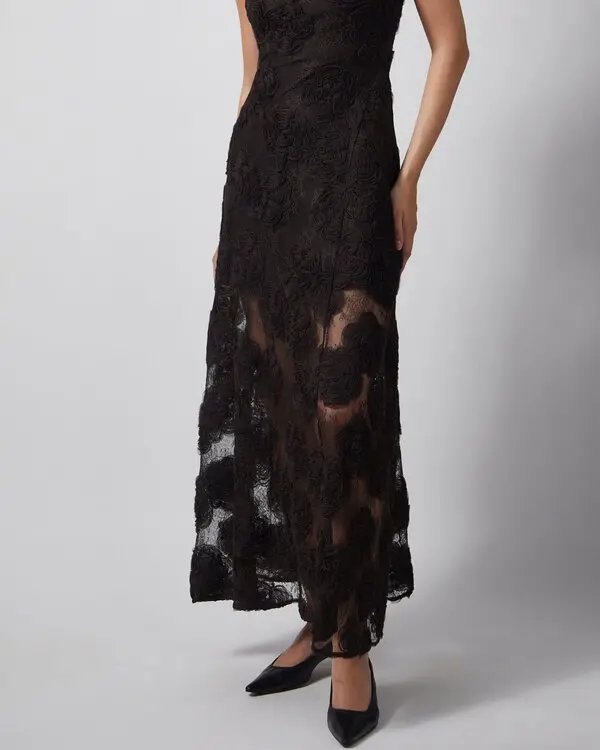 ROTATE BY BIRGER CHRISTENSEN Dress 3d Flower Maxi