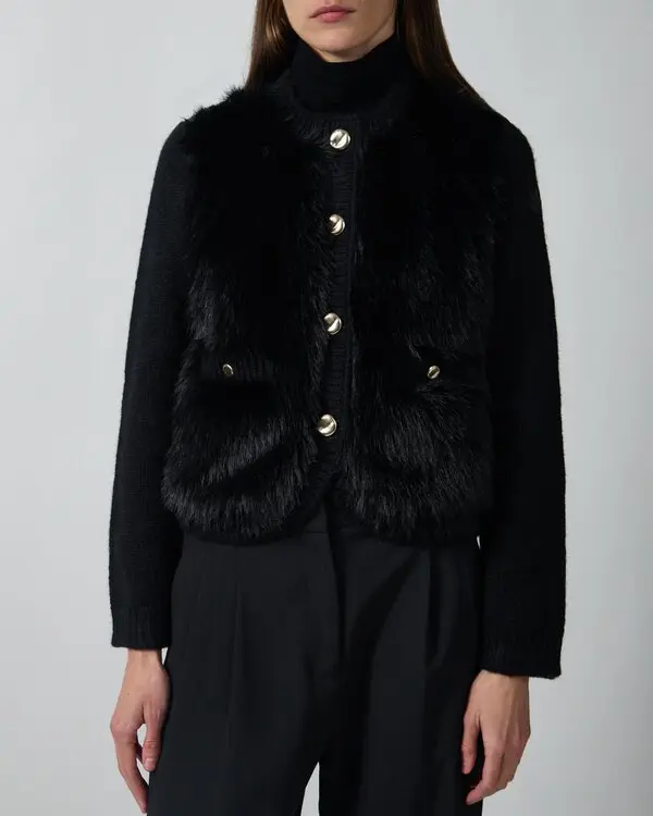 Moncler Cardigan Padded Alpaca & Wool Blend