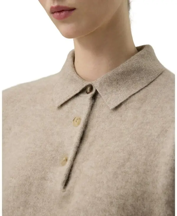 Lilysilk Brushed Cashmere Polo Sweater