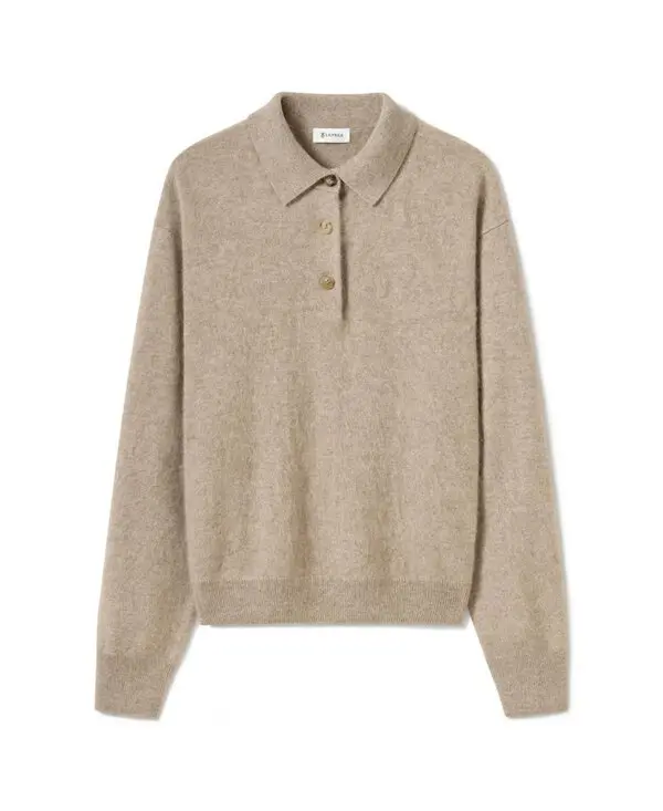 Lilysilk Brushed Cashmere Polo Sweater