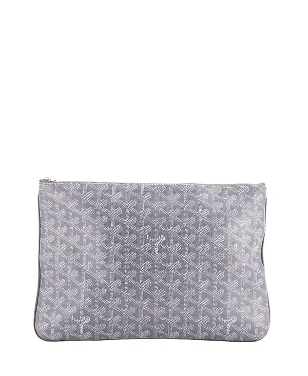 Goyard Mm Senat Zip Pouch Coated Canvas - Gray