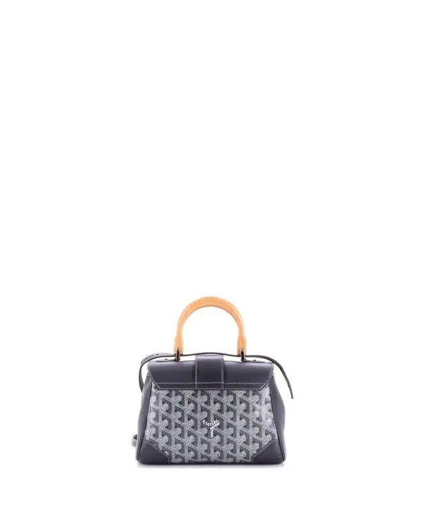 Goyard Saigon Top Handle Bag Coated Canvas With Leather - Gray