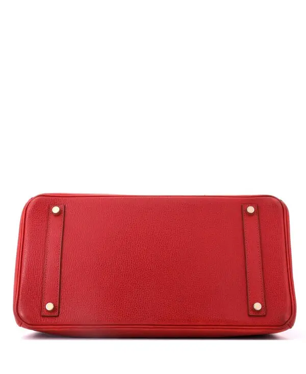 Hermès Birkin 35 Handbag Red Vache Liegee With Gold Hardware