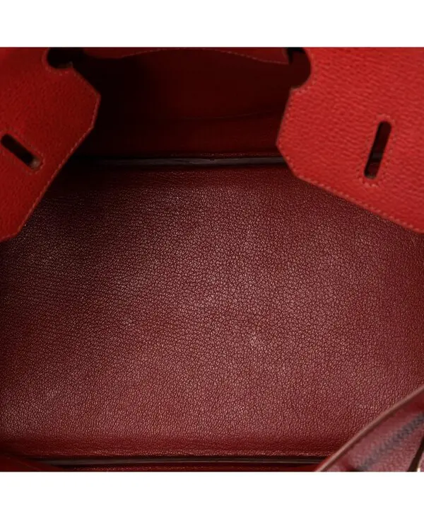 Hermès Birkin 35 Handbag Red Vache Liegee With Gold Hardware