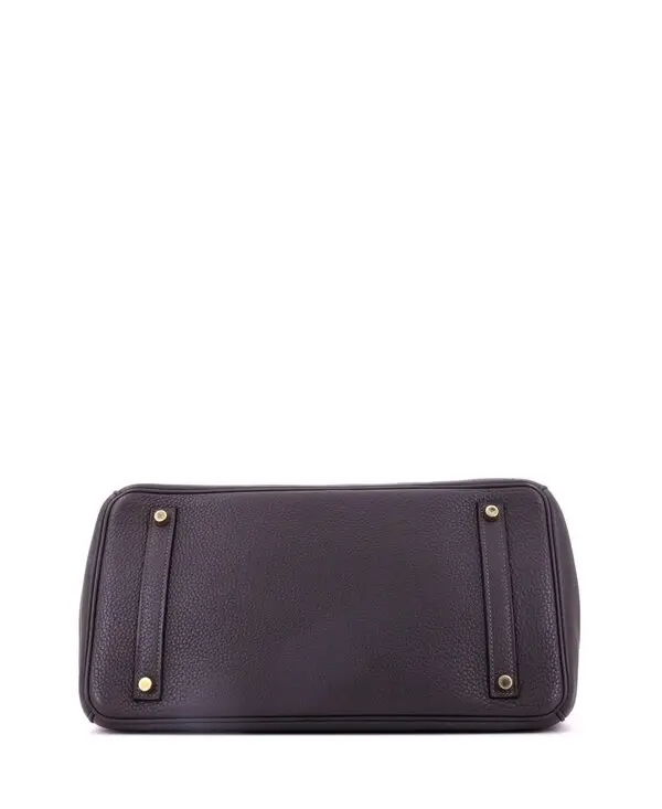 Hermès Birkin 35 Handbag Grey Clemence With Gold Hardware