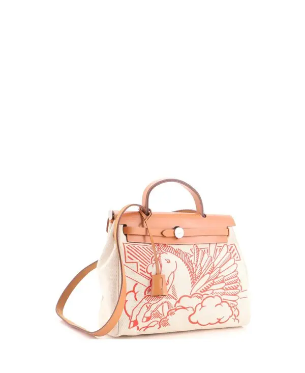 Hermès 31 Herbag Zip Pegase Pop Toile And Leather - Brown