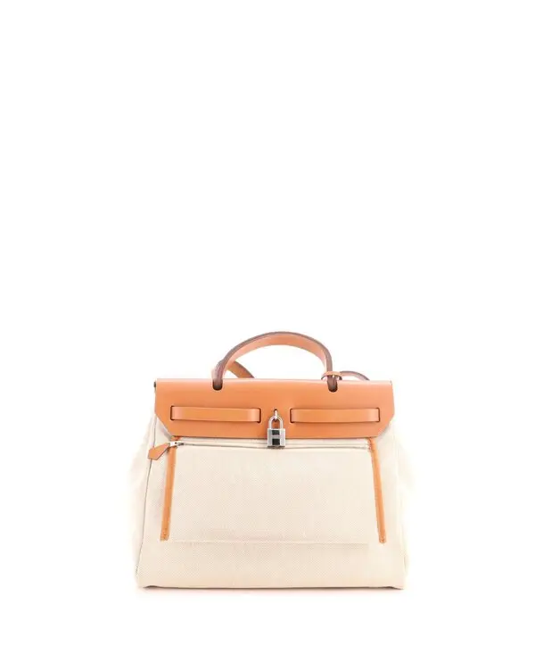Hermès 31 Herbag Zip Pegase Pop Toile And Leather - Brown