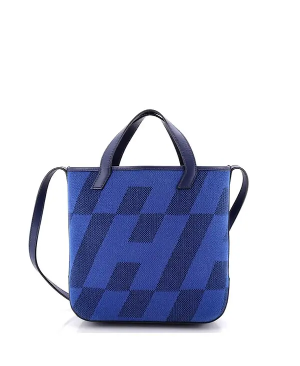 Hermès 27 Cabas H En Biais Tote Canvas With Leather