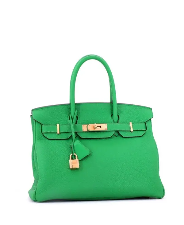 Hermès Birkin 30 Handbag Green Togo With Gold Hardware