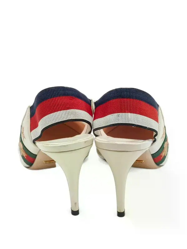 Gucci Sylvie Star-embroidered Slingback Pumps