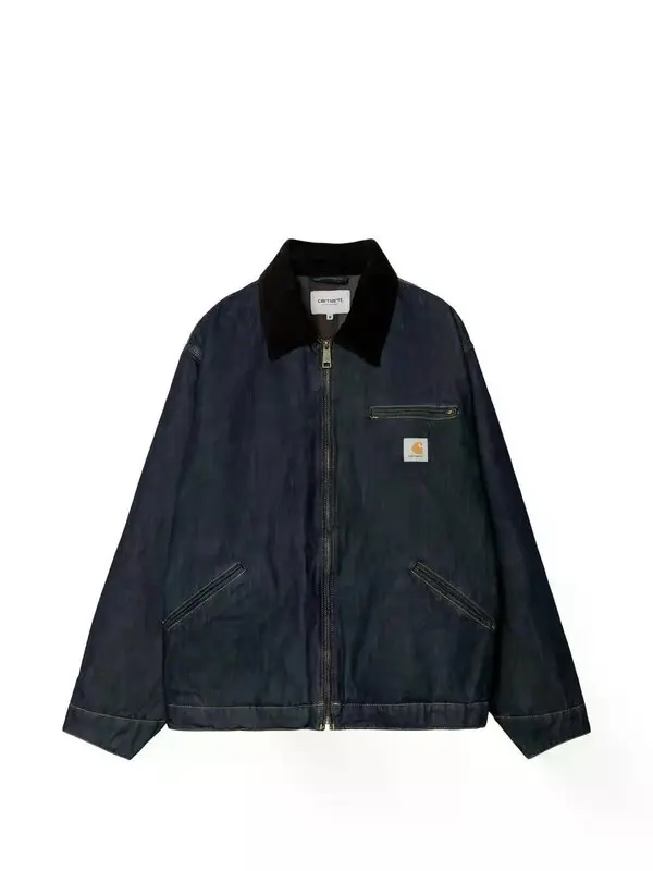 Carhartt Work In Progress Og Detroit Corduroy-collar Denim Jacket - Blue
