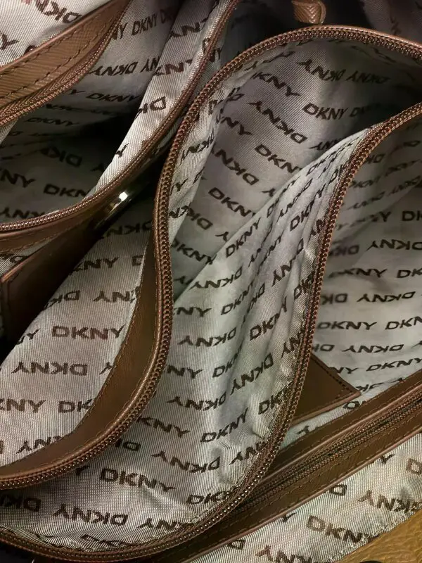 Dkny Monogram-pattern Leather-trim Tote Bag